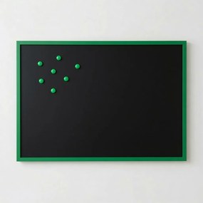 Toptabule.sk  Černá magnetická popisovací tabule v zeleném dřevěném rámu COLOR 100×150 cm