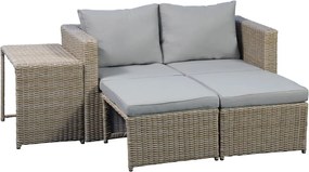 Zahradní lounge set pro 2 v béžové a světle hnědé barvě Modular – Unique Furniture