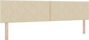 Postel s boxspringem s čelo Krémová 200 x 200 cm textil 3341319