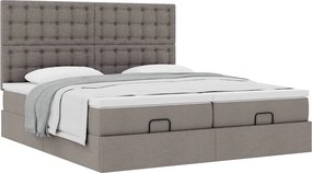 Osmanský rám postele s matrací taupe 160x200cm textil 3313731