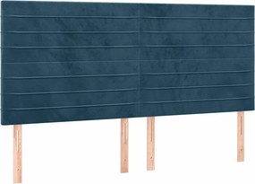 Čelo postele tmavě modré 160x5x118/128 cm sametové 3116530