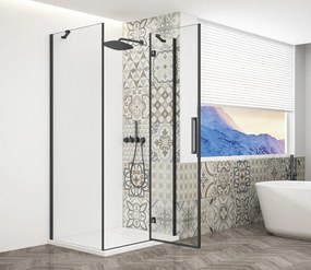 Gelco Trinity Black čtvercový sprchový kout 80 x 80 x 200 cm otevírací pravá černá sklo čiré GT5680-80CR-B