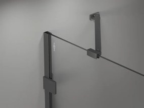Mexen Lunar, výklopný sprchový kout pravý 100 x 100 cm, 8mm čiré sklo, profil grafit broušený, 834-100-100-66-00-P
