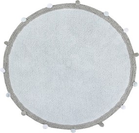Pre zvieratá: Prateľný koberec Bubbly Soft Blue kruh, 120x120 (priemer) kruh, modrá, obývacia izba, Lorena Canals