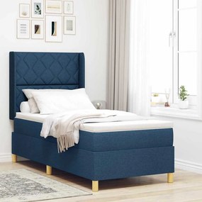 Postel s boxspringem s čelo Modrá 100 x 200 cm textil 3341888