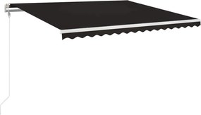 Automatická markýza LED a senzor větru 400x350 cm antracitová 3068994