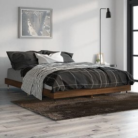 vidaXL Rám postele hnědý dub 135 x 190 cm kompozitní dřevo