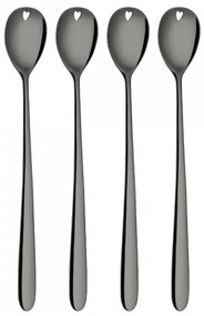 Sola - Latté lžičky se srdíčkem šedé 4 ks set – Love Cutlery (116627)