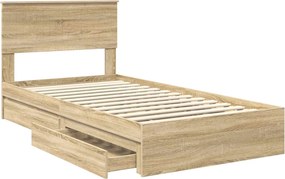Postel s úložným prostorem se zásuvkou Sonoma dub 100 x 200 cm 3410828