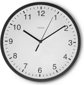 Hama Elba černá / Nástěnné hodiny / průměr 25 cm / tichý chod