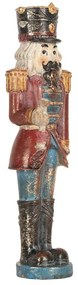 Modro-červená dekorace figurka Louskáček Nutcracker - 7*6*21 cm