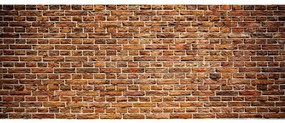 DIMEX | Panoramatická vliesová fototapeta na zeď Stará cihlová zeď MP-2-0167  | 375 x 150 cm | oranžová, hnědá
