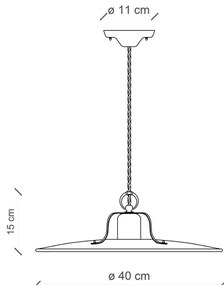 Ferroluce Závěsné retro svítidlo COUNTRY, Ø 40 cm, 1xE27 Barva: Červená