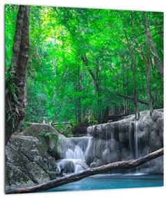Obraz - Vodopád Erawan, Kanchanaburi, Thajsko (30x30 cm)