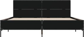 Rám postele černý 140 x 200 cm kompozitní dřevo a kov 3279997