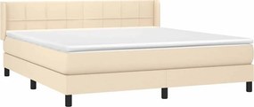Box spring postel s matrací krémová 160x200 cm textil 3129726