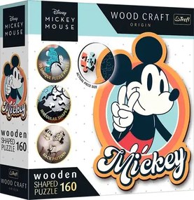 Trefl Wood Craft Origin - Puzzle - Mickey Mouse Retro / 160 dílků / 24