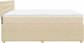 Box spring postel s matrací krémová 200x200 cm textil 3289882