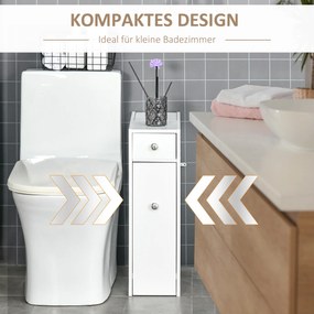 HOMCOM Koupelnová skříňka se 2 šuplíky a horním prostorem s víkem pro umyvadlo a sprchu 17x48x58 cm Bílá