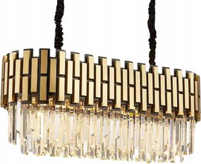 Lustr Krystalová Lampa stropní zlatá závěsná glamour do obývacího pokoje