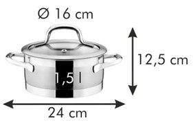 Kastrol PRESIDENT s poklicí ø 16 cm, 1,5 l