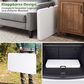Costway Kempingový stůl skládací pro 4 osob z HDPE s rukojetí Skládací