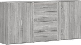 Příborníky 3 ks šedé sonoma 60 x 31 x 84 cm kompozitní dřevo 3276579