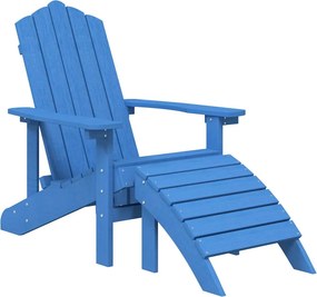Zahradní křesla Adirondack 2 ks s podnožkami HDPE akvamarínová 3095699