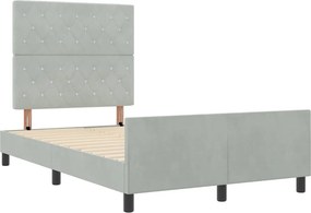 Postel s boxspringem s čelo Světle šedá 120 x 200 cm samet 3344861