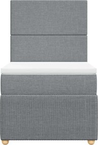 Box spring postel s matrací světle šedá 90x190 cm textil 3291904