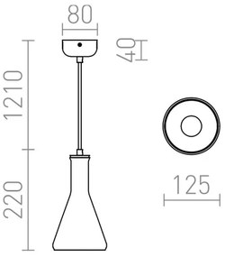RED - Design Rendl - R12663 - Lustr na lanku PULIRE 1xE14/28W/230V