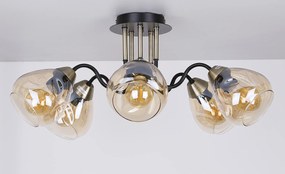 Candellux Černo-zlaté stropní svítidlo Unica pro žárovku 5x E27