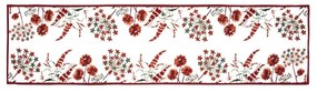 SCANquilt prostírání MOTIV luční květy smetanovočervená běhoun delší strana 100-170 cm