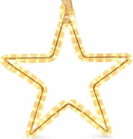Easy Fix 2D LED světelná hvězda XII., Ø 45 cm, teple bílá, závěsná, černý kabel, hliník