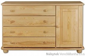dřevěná komoda, prádelník z masivního dřeva borovice KD148 pacyg