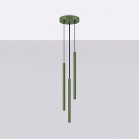 Sollux Lighting Závěsné svítidlo ARCHE 3P olivově zelené