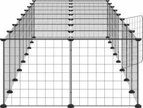 36panelová ohrádka pro zvířata s dvířky černá 280 x 70 x 35 cm ocel 3114057