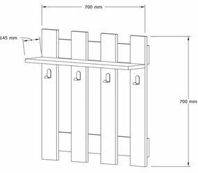 Nástěnný věšák Carina Sapphire