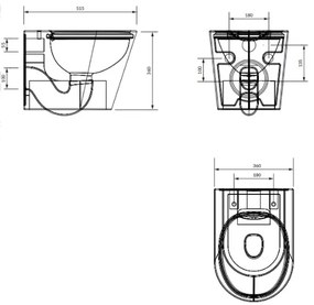 Aplomo Tampa rimless WC závěsné se sedátkem