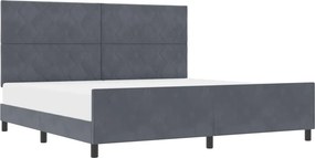 Postel s boxspringem s čelo Tmavě šedá 200 x 200 cm samet 3345030