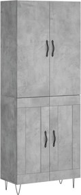 Skříň highboard betonově šedá 69,5x34x180 cm kompozitní dřevo 3198077