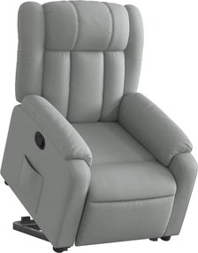 Zvedací polohovací křeslo světle šedé textil 3205316