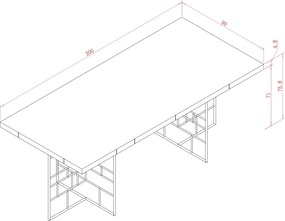 Jídelní stůl Rose Hill 200 cm zelený/zlatý