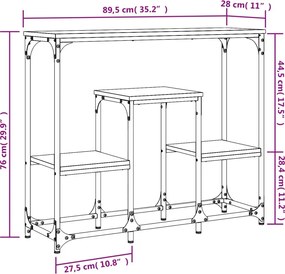 vidaXL Konzolový stolek 89,5 x 28 x 76 cm kompozitní dřevo [833384] Barva: Černá