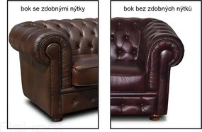 ASKONT Chesterfield Windsor Kožená pohovka 2M Puncovaná / bez puncování