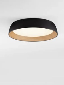LED stmívatelné černo-dřevěné moderní stropní svítidlo Sigi