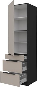 ARIA cb | vysoká skříňka 60 DKS-210 3S1F potravinová | UNI DVÍŘKA | 60 cm | PREMIUM BOX | černá/béžová