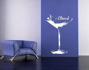 Samolepka na zeď - Sklenka Cheers ! (40x60 cm) - PopyDesign