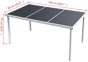 vidaXL Marketos Zahradní stůl 150 x 90 x 74 cm černý ocel
