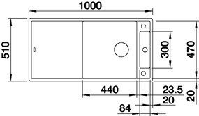 Granitový dřez Blanco AXIA III XL 6 S InFino tartufo + dřevěná krájecí deska a excentr 523507